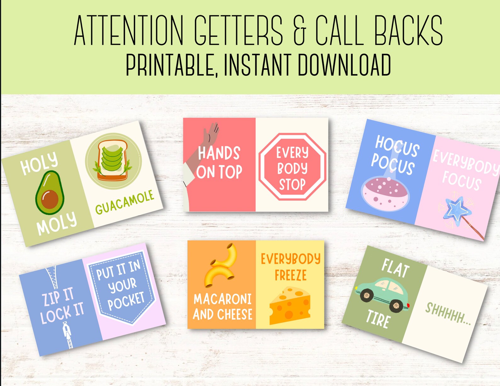 Classroom Attention Getter Posters, Class Callbacks, Class Attention ...