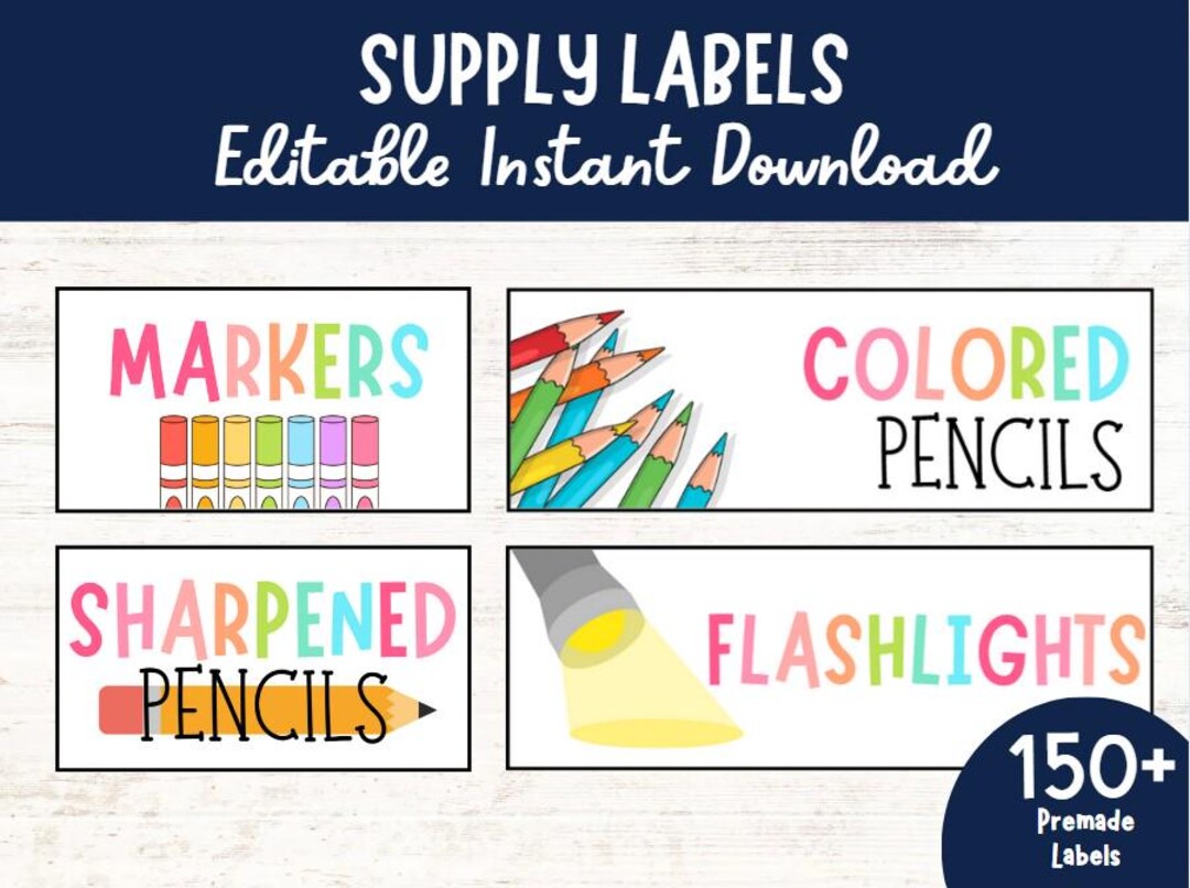 Editable Classroom Supply Labels, Student Supply Organization, Labels ...