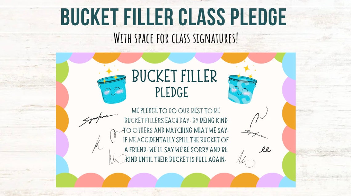 PRINTABLE Classroom Bucket Filler Poster, Classroom Decor, Uplifting ...