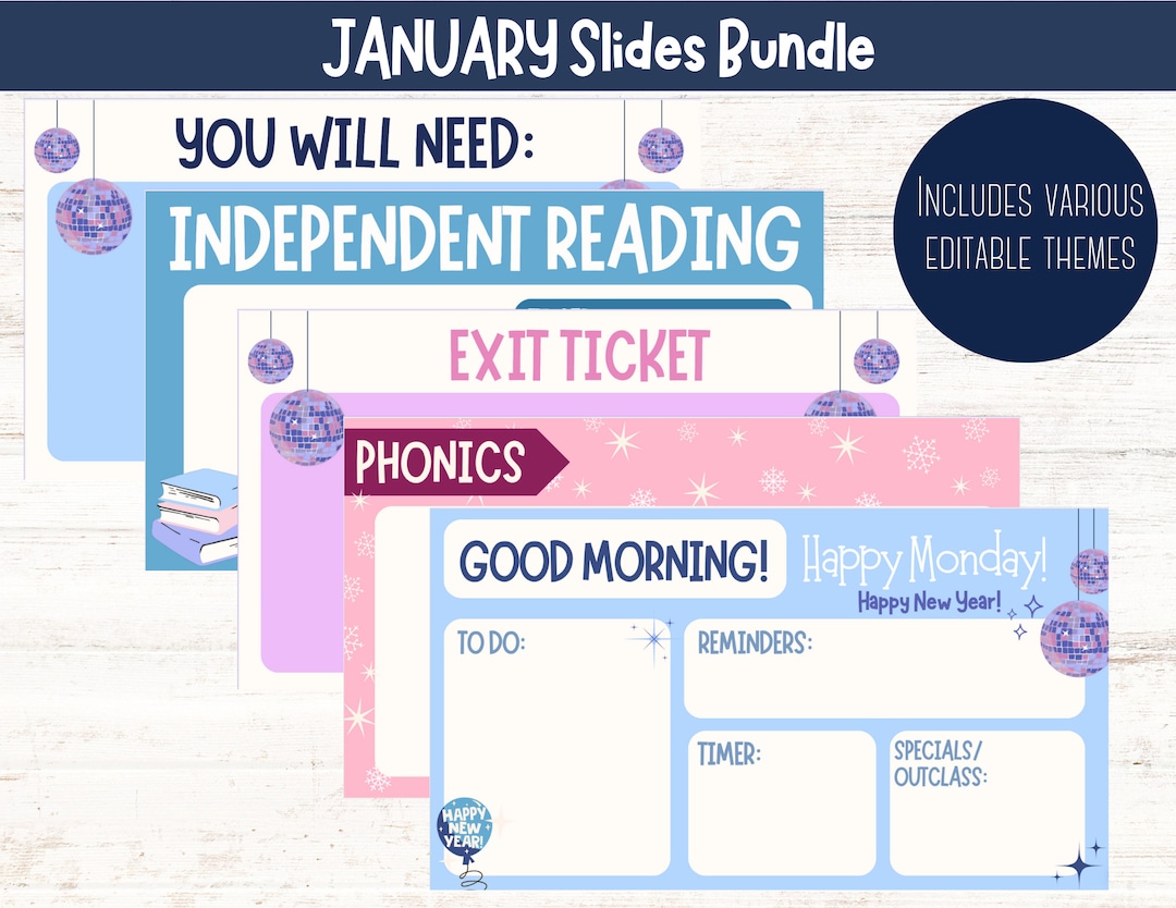 EDITABLE January Classroom Slides, Powerpoint, New Year Slides ...