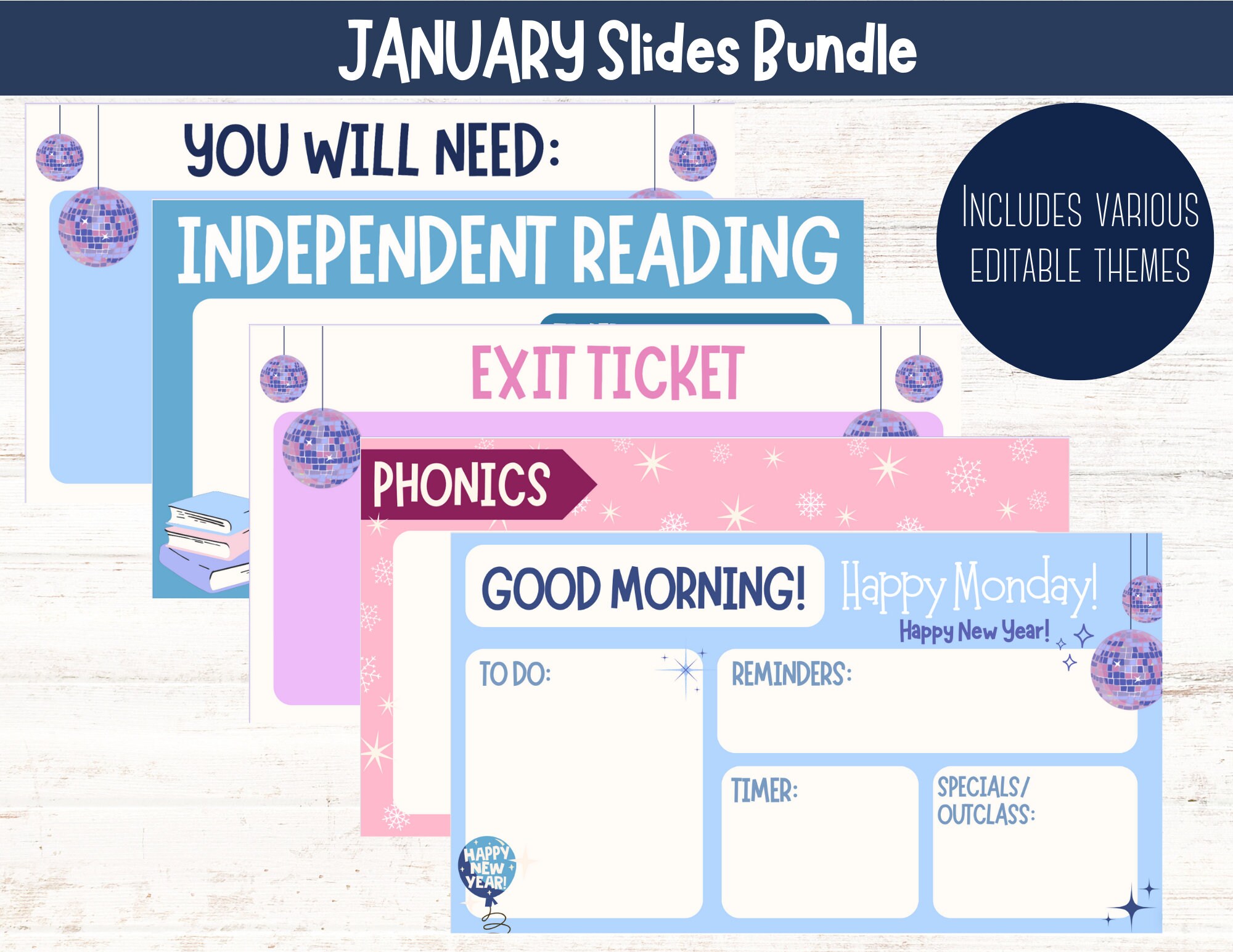 EDITABLE January Classroom Slides, Powerpoint, New Year Slides ...