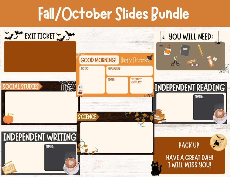 Editable October Classroom Daily Powerpoint Slides, Fall Theme Slides ...