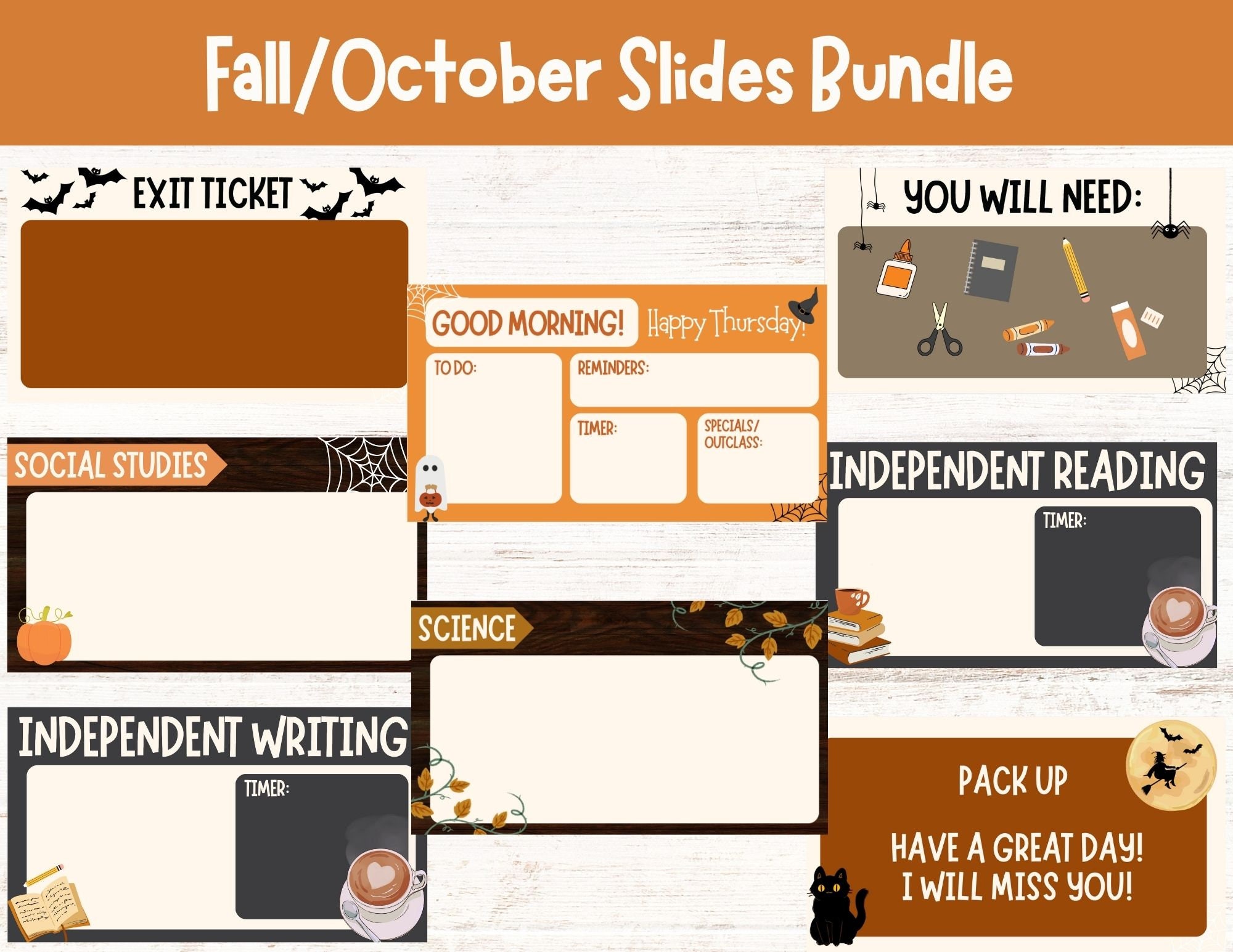 Editable October Classroom Daily Powerpoint Slides, Fall Theme Slides ...