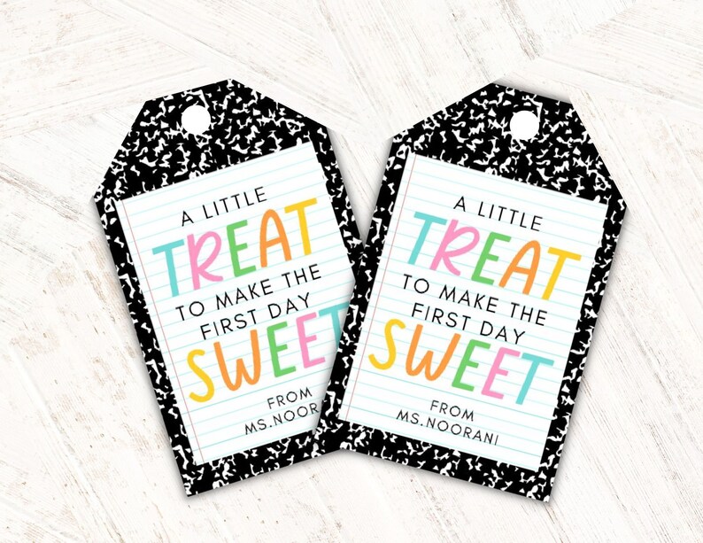 EDITABLE Back to School Gift Tags, Instant Download, Class Printable, A ...