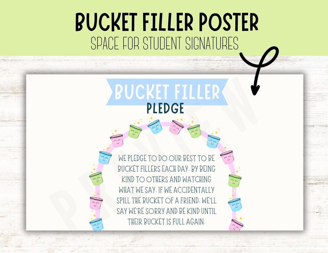 Classroom Bucket Filler Poster, We Are Bucket Fillers, Classroom ...