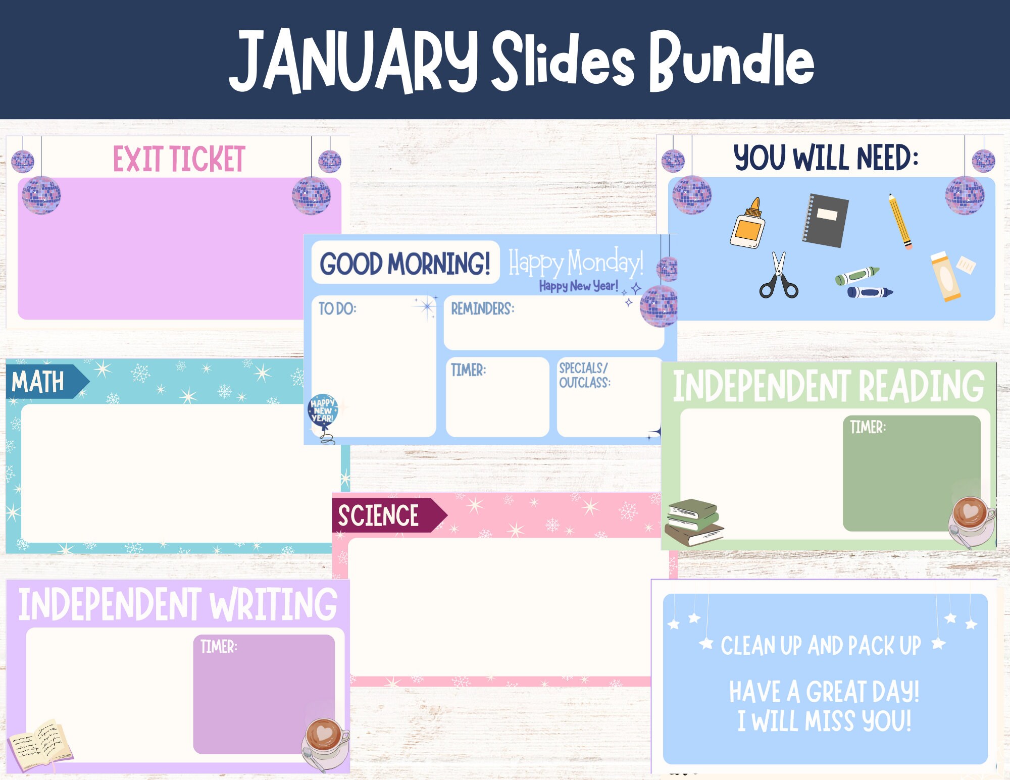 EDITABLE January Classroom Slides, Powerpoint, New Year Slides ...
