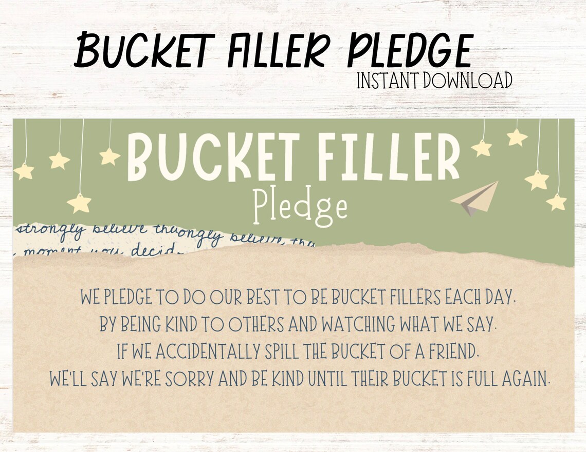PRINTABLE Classroom Bucket Filler Poster, Classroom Decor, Class Bucket ...