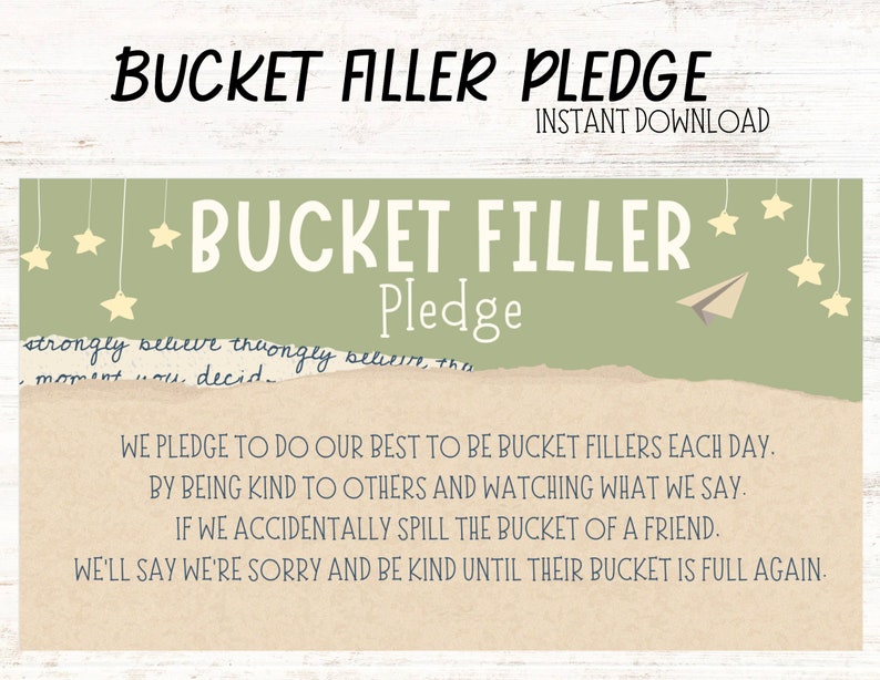 PRINTABLE Classroom Bucket Filler Poster, Classroom Decor, Class Bucket ...