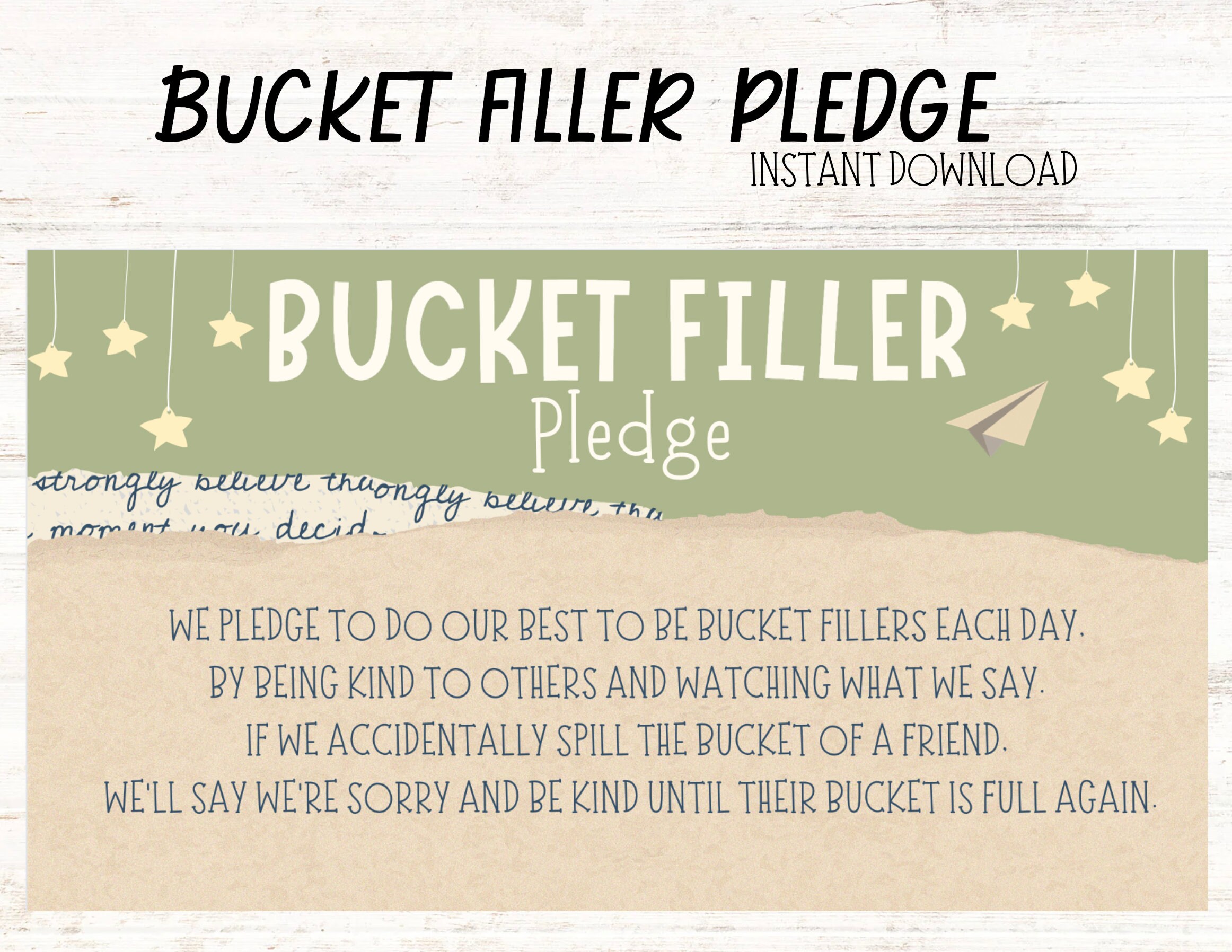 PRINTABLE Classroom Bucket Filler Poster, Classroom Decor, Class Bucket ...