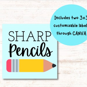 EDITABLE Classroom Pencil Management, Class Labels, Sharp and Dull ...