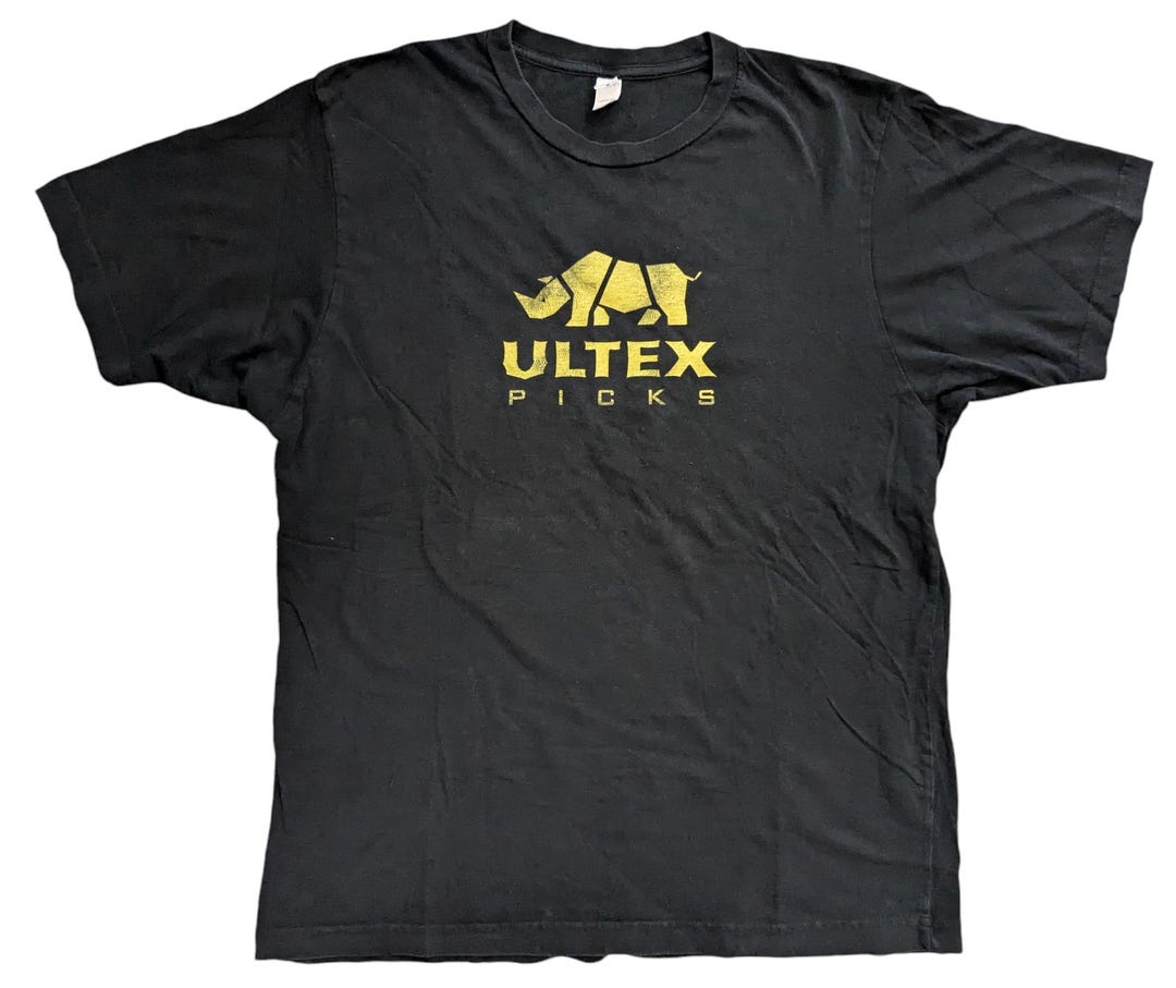 Vintage Dunlop Ultex Picks Rhino Logo T-shirt Men's Large Black Jim ...