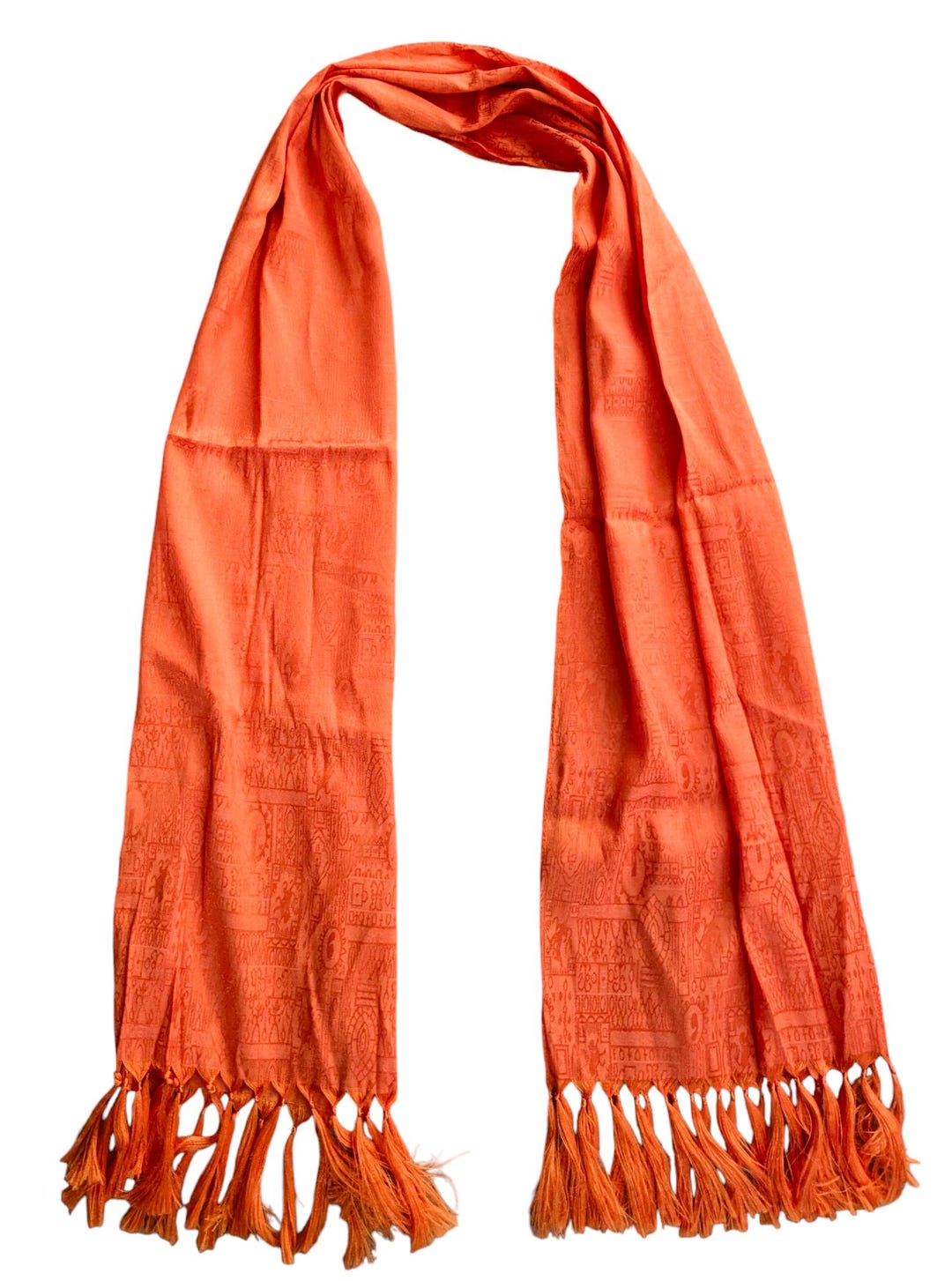 Thai Silk Scarf Beautiful Golden Shiny Orange Thail Silk From 2009 Made ...