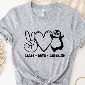 Peace Love Penguins Shirt, Cute Penguin Sweatshirt, Peace Sign Hoodie ...