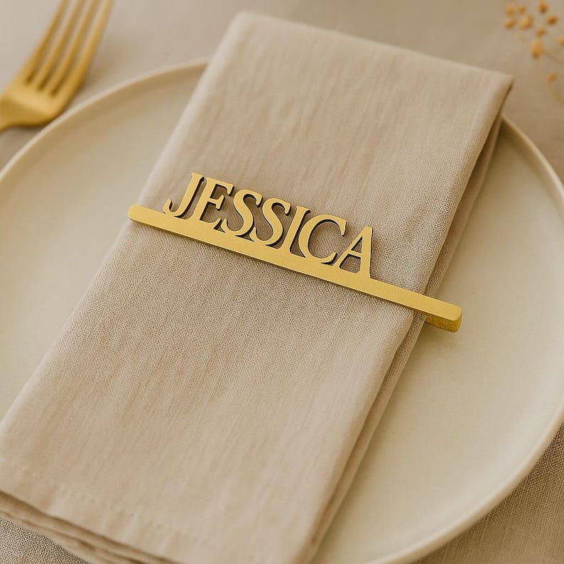 Custom Wood Napkin Name Tag, Wedding Napkin Name Tags, Personalized ...
