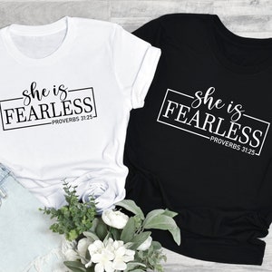 She is Fearless Shirt, Christian Sweatshirt, Bible Verse Shirt ...