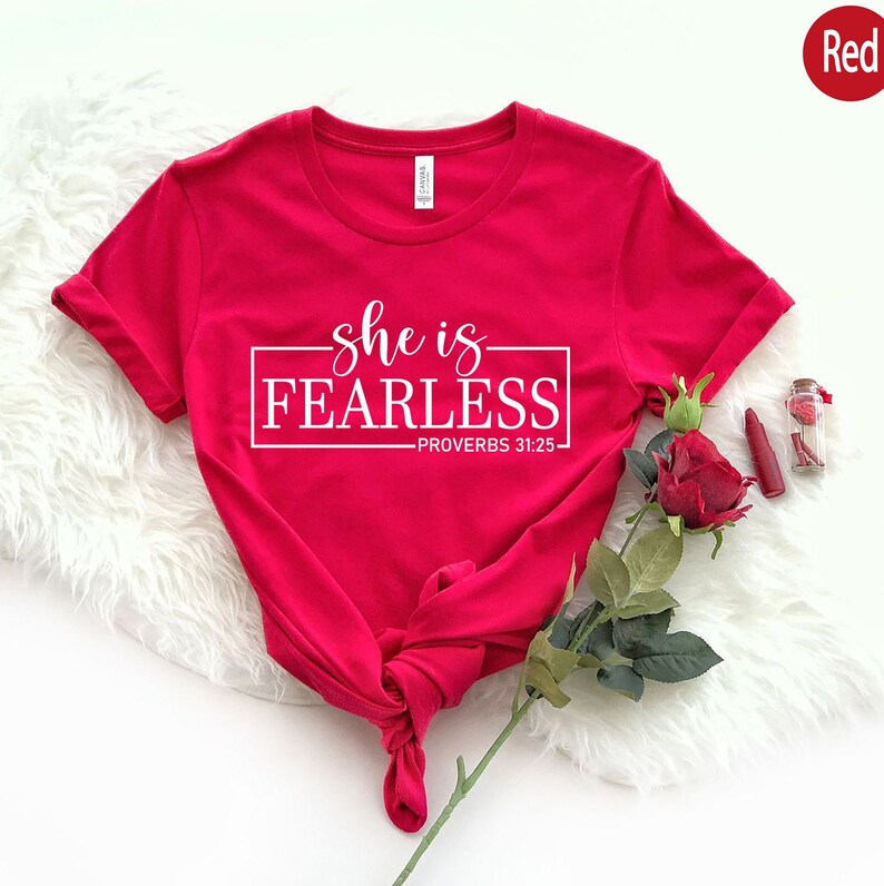 She is Fearless Shirt, Christian Sweatshirt, Bible Verse Shirt ...
