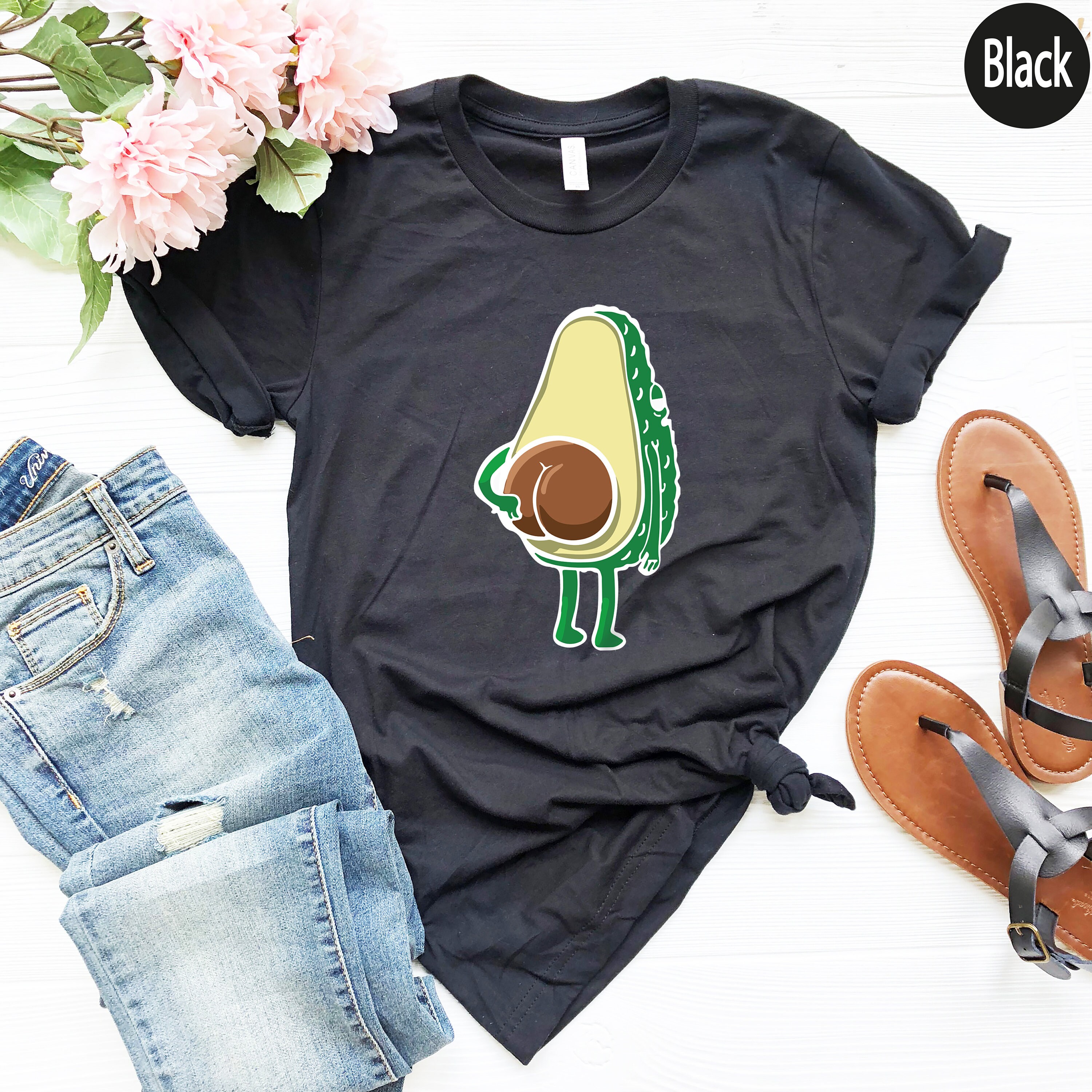 Funny Avocado Sweathirt, Avocado Butt Shirts, Vegetarian Shirt, Vegan ...