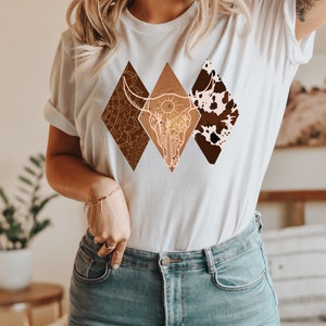 Boho Bull Skull Shirt, Women's Country Shirt, Farmer Sweatshirt, Cowboy ...