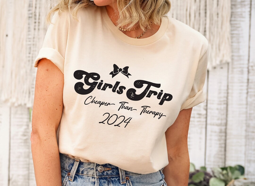 Girls Trip Cheaper Thank Therapy Sweatshirt, Minimalist Girls Weekend ...