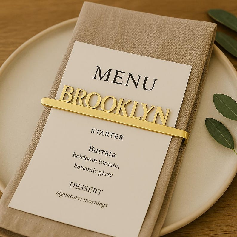 Custom Wood Napkin Name Tag, Wedding Napkin Name Tags, Personalized ...