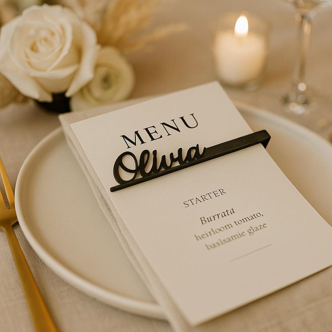 Custom Wood Napkin Name Tag, Wedding Napkin Name Tags, Personalized ...