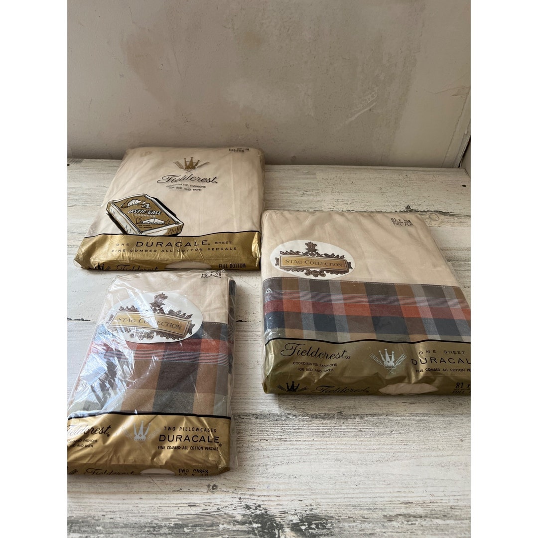 Fieldcrest Stag Collection Full Size Sheet Set. NOS. Vintage. - Etsy
