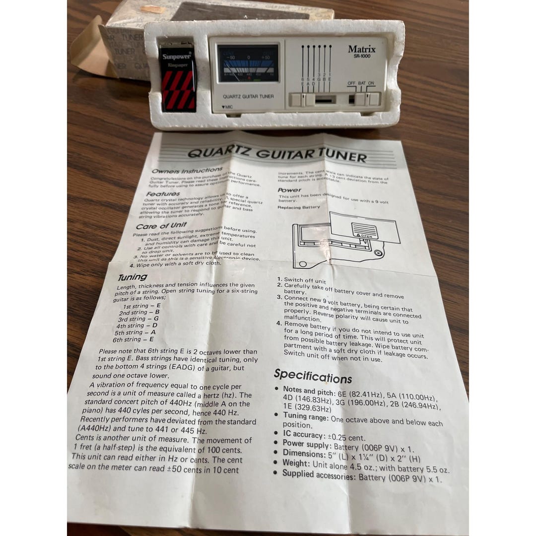 Matrix SR-1000 Battery Operated Quartz Guitar Tuner - Etsy