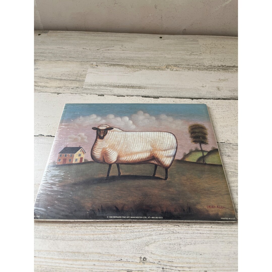 Stephen Klein 1998 Folk Art Print of Sheep - Etsy