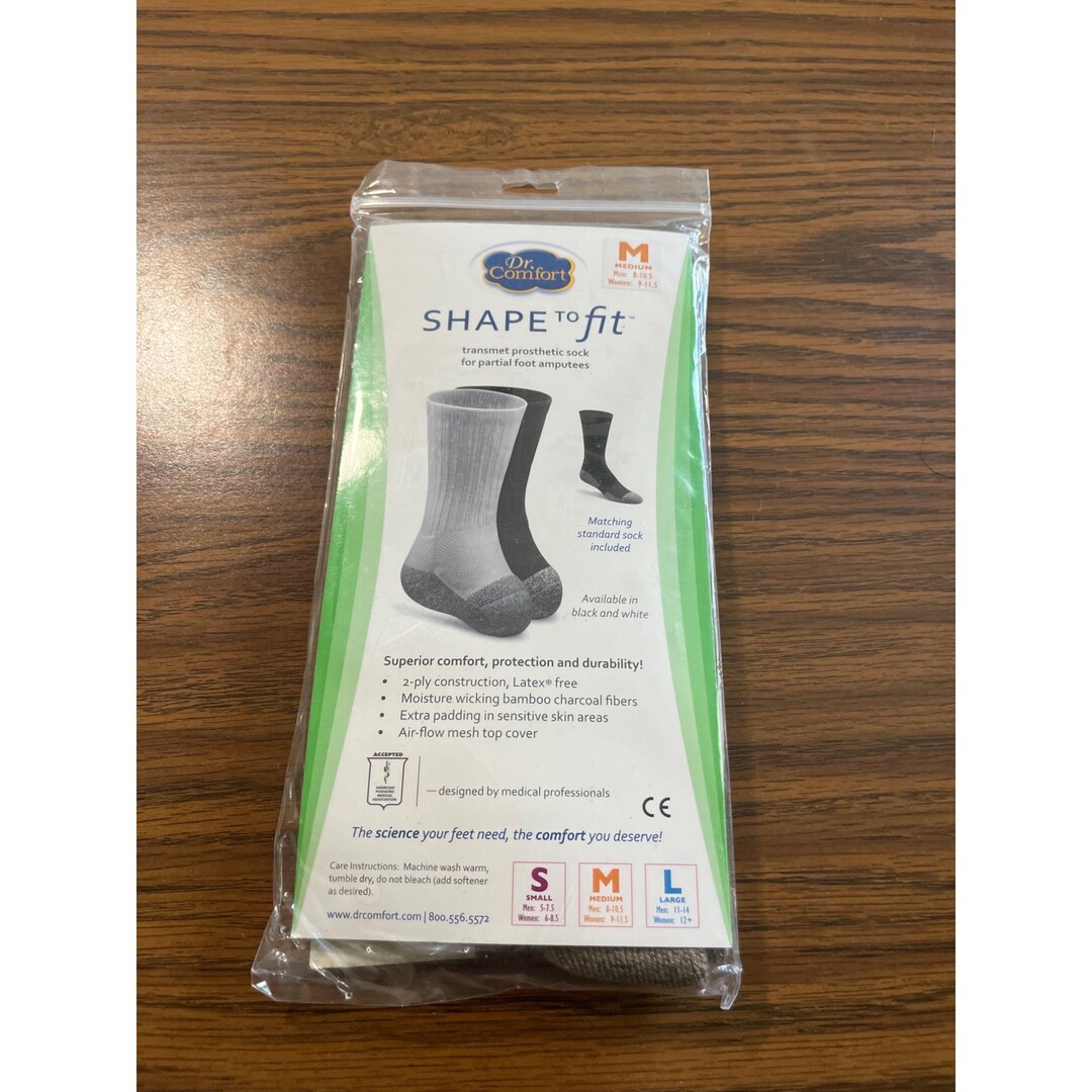 New Dr. Comfort Shape to Fit Transmet Prosthetic Sock for Partial Foot ...