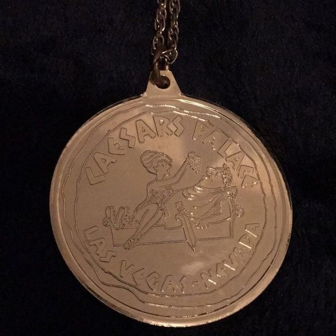 Caesar’s Palace 35th Anniversary Pendant Necklace Gold Tone With Chain ...