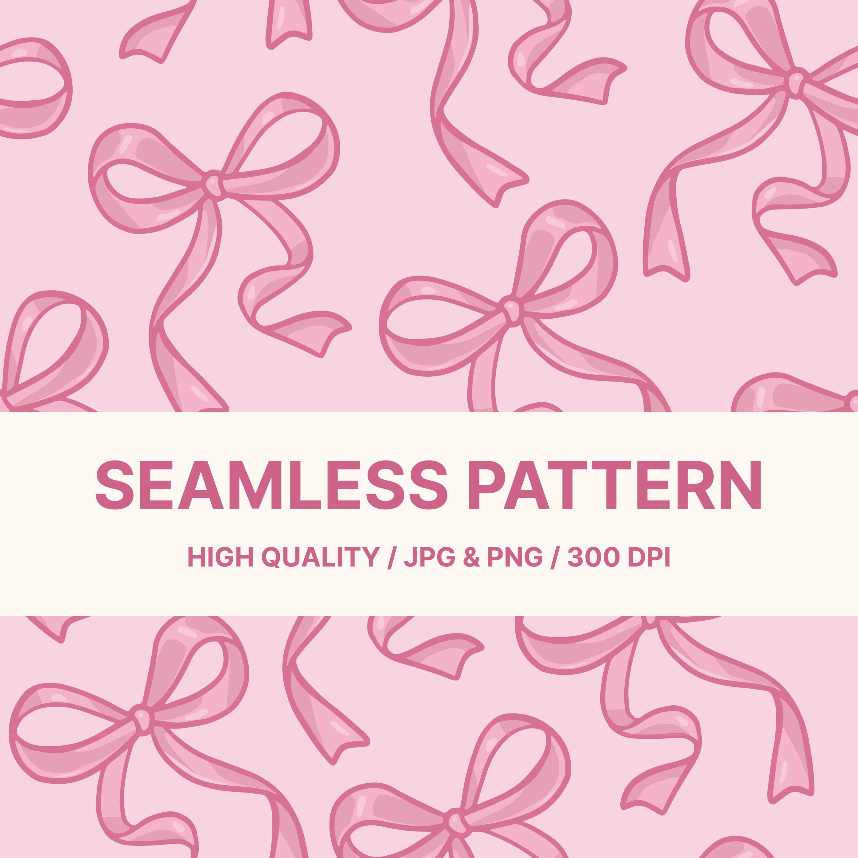 Pink Bows Seamless Pattern – Cute Digital Download for Fabric ...