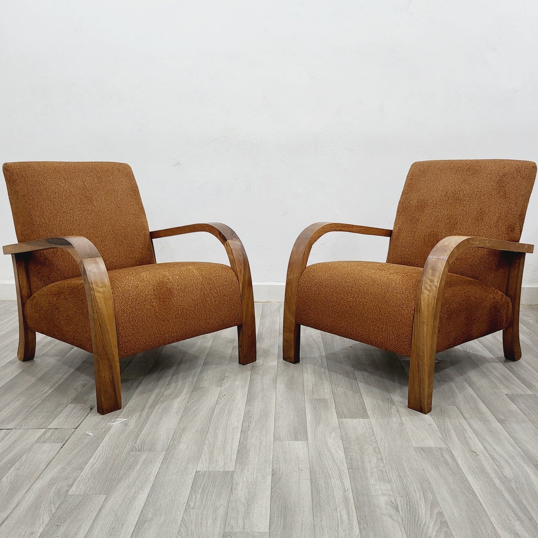 Set of 2 Mid Century Armchair Retro Lounge Chair Modern Chair Relax ...