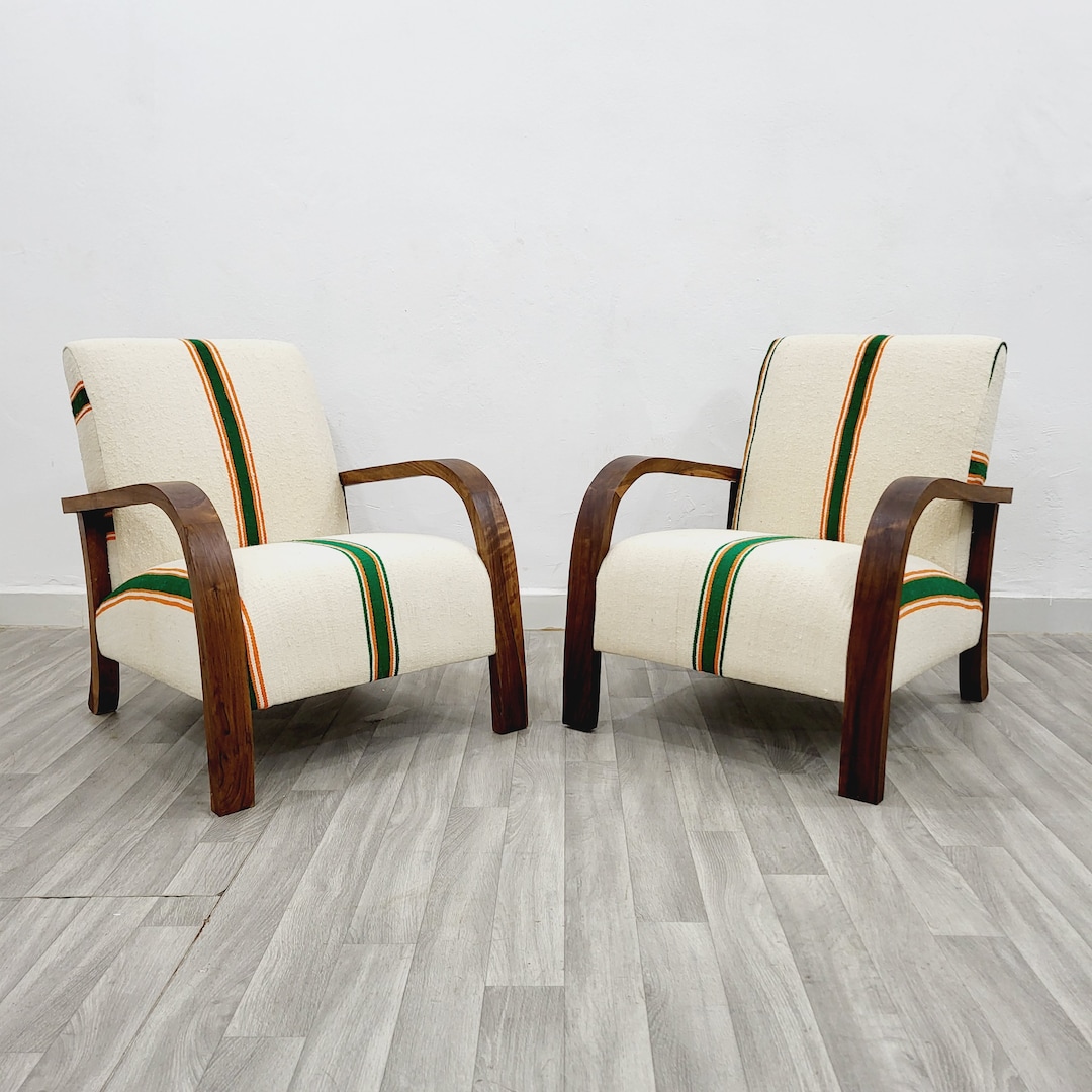 Set of 2 Mid Century Armchair Retro Lounge Chair Modern Chair Relax ...