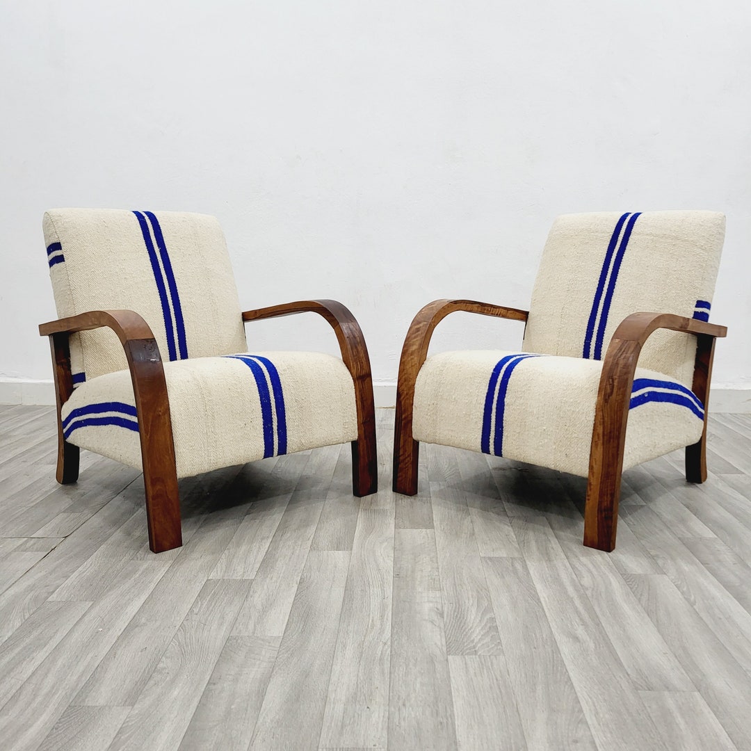 Unique Set of 2 Mid Century Armchair Retro Lounge Chair Relax Vintage ...