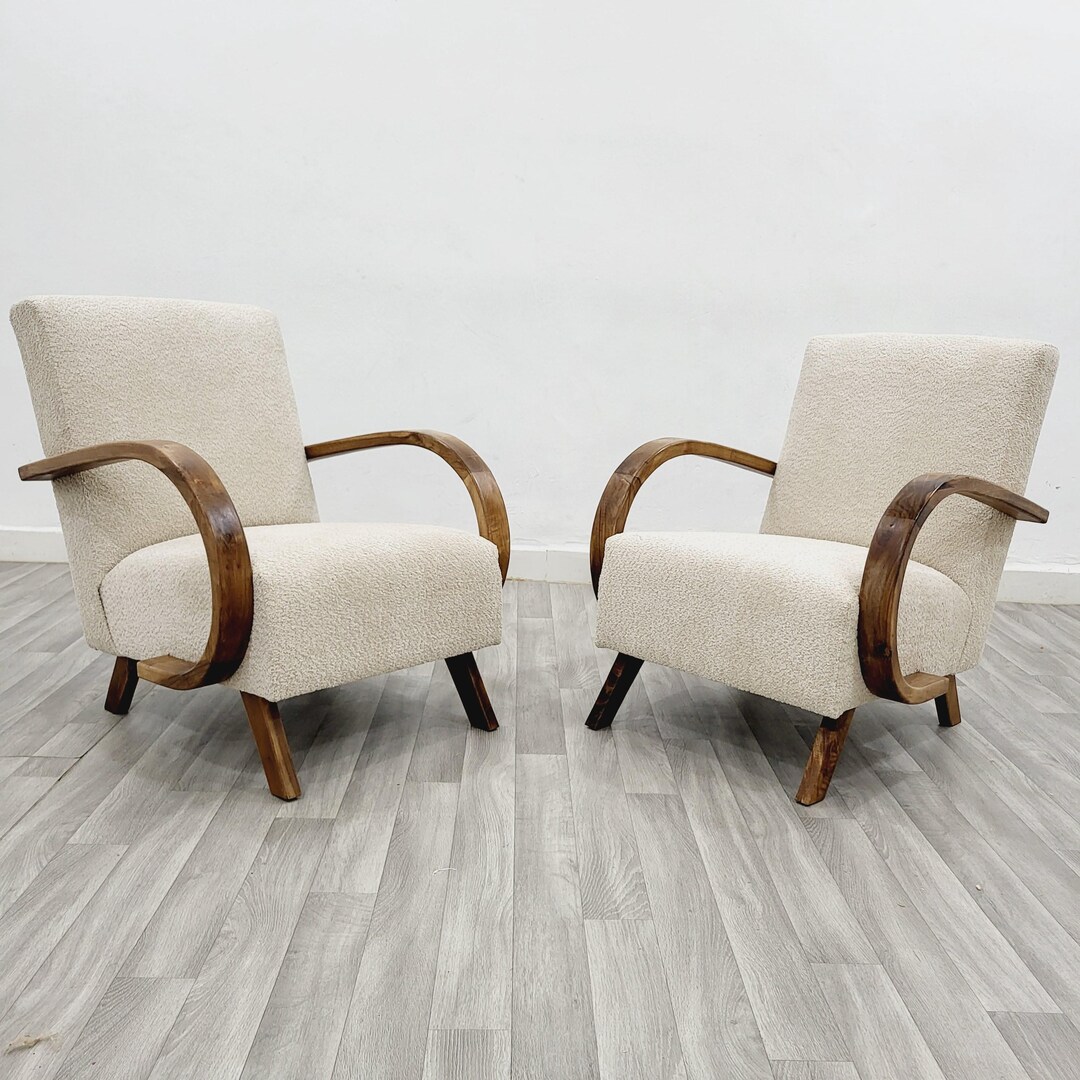 Set of 2 Mid Century Armchair Retro Lounge Chair Modern Chair Relax ...
