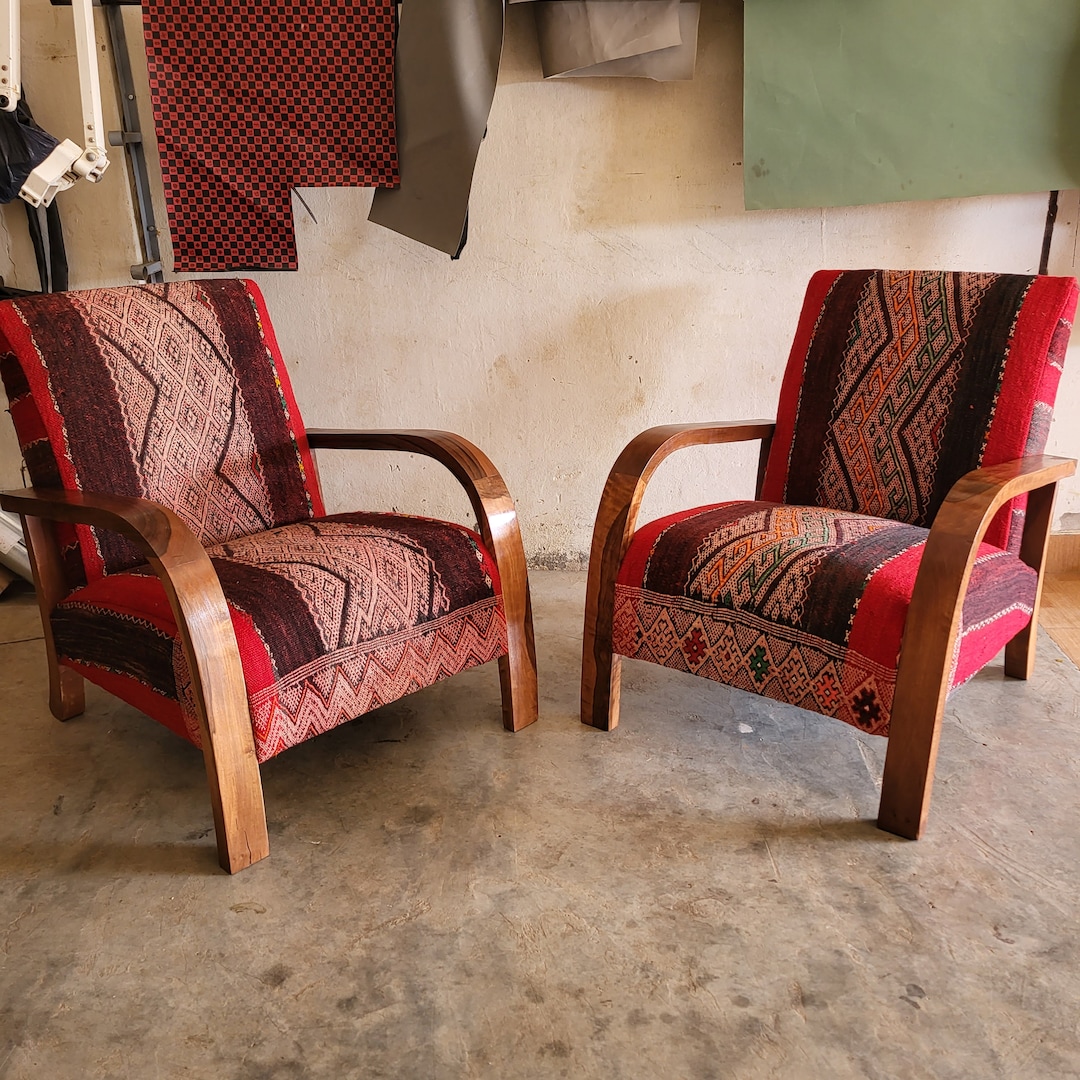 Set of 2 Mid Century Armchair Retro Lounge Chair Modern Chair Relax ...