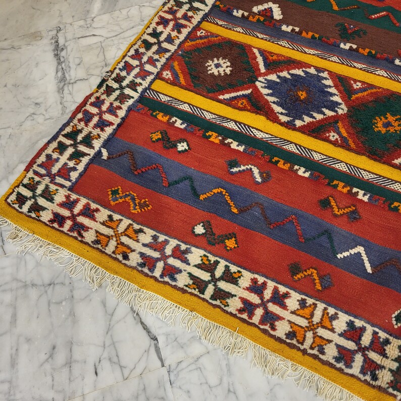 Traditional Moroccan Carpet, Intricate Geometric Patterns , Rich ...