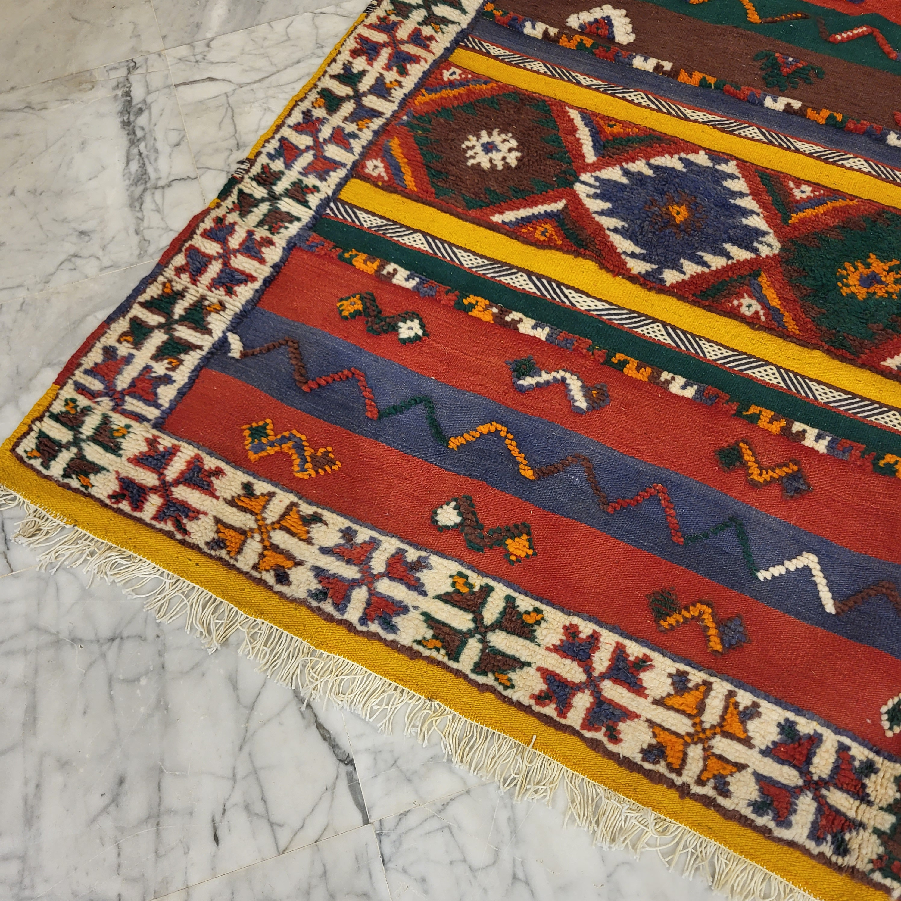 Traditional Moroccan Carpet, Intricate Geometric Patterns , Rich ...