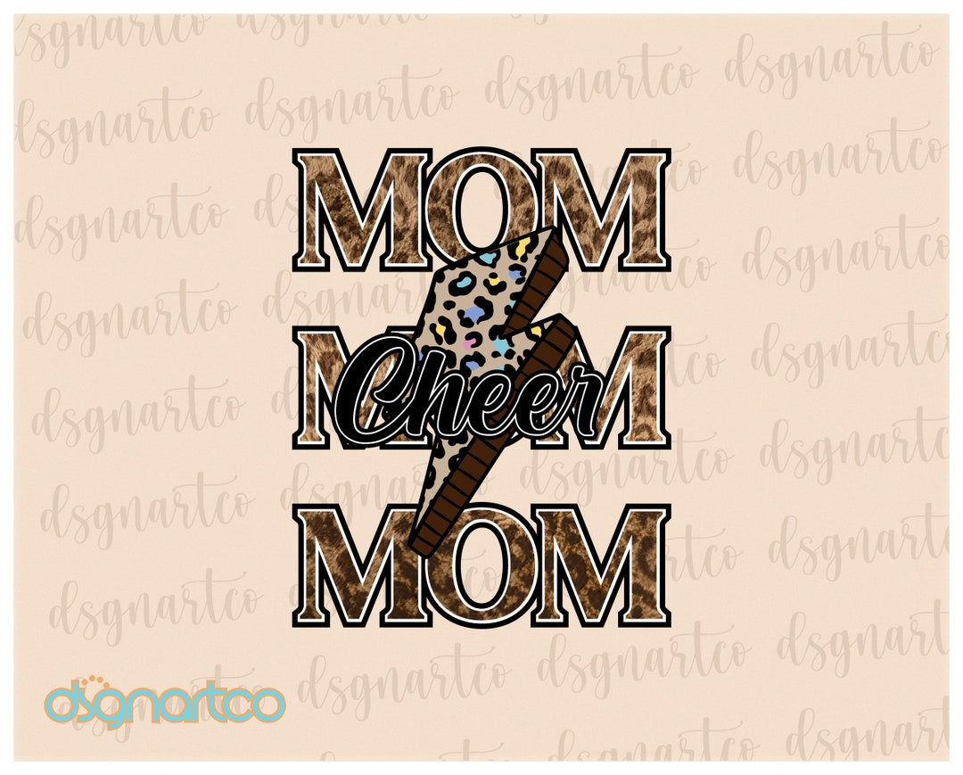 Cheer Mom Png, Leopard Cheer Mom Lightning Bolt Png, Grunge ...