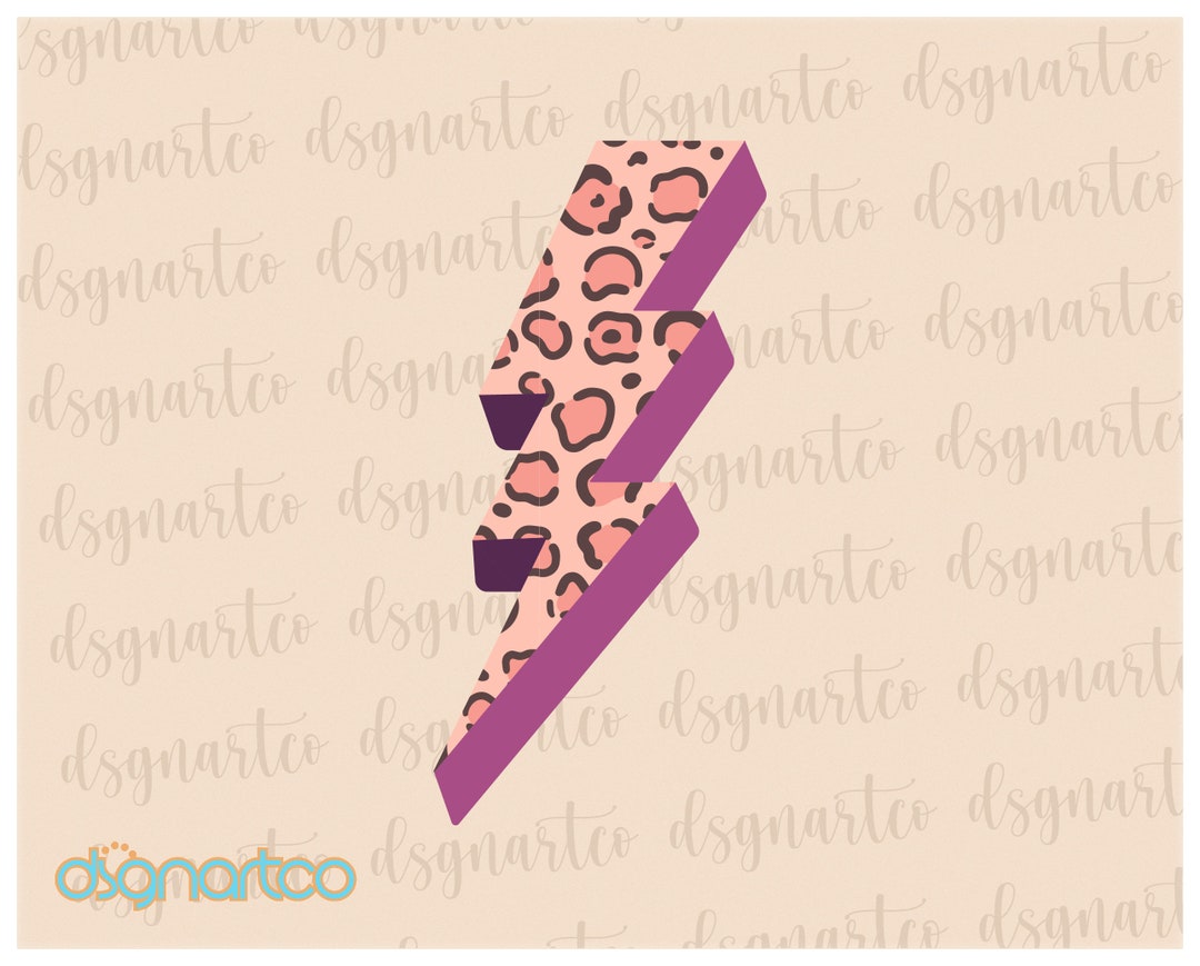 Leopard Print Lightning Bolt PNG Leopard PNG Sublimation - Etsy