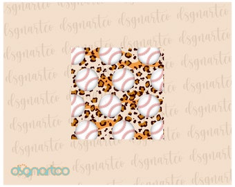 Softball Leopard Seamless Pattern, Sublimate Download, Digital Paper ...