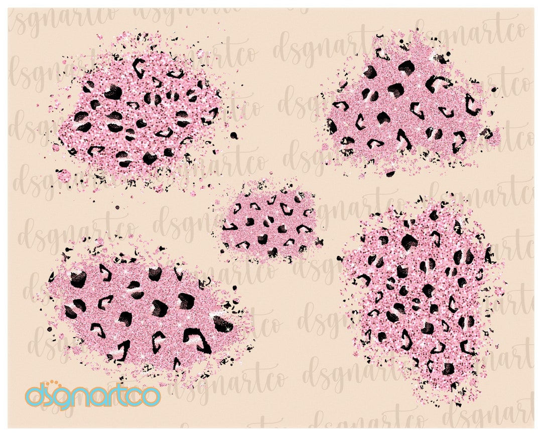 Pink Leopard Print Patches PNG Matching Sleeve and Leopard - Etsy