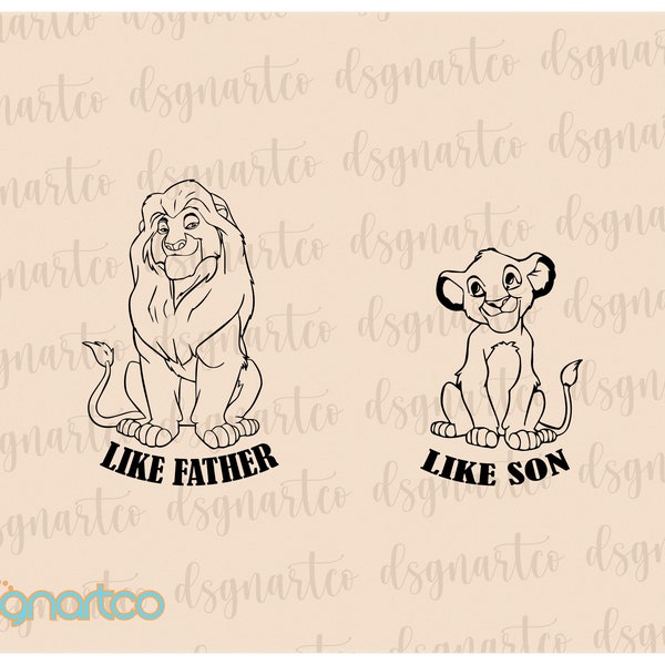 Lion King Like Father Like Son Svg - Etsy