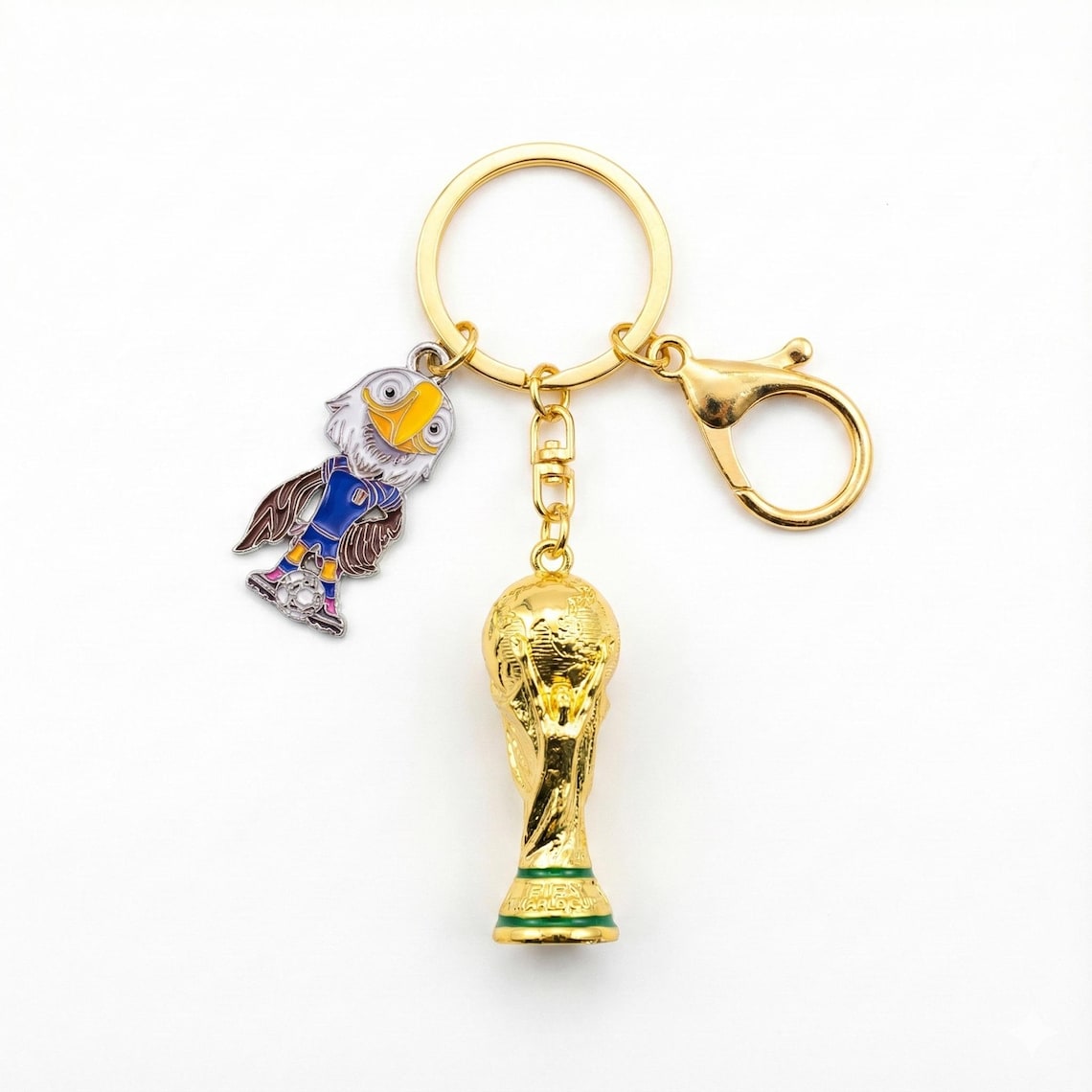 2026 World Cup Mascot Metal Keychain Sets With Trophy USA Clutch Bald ...