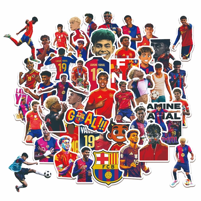 50pcs 2026 Lamine Yamal Graffiti Stickers Famous Football Player ...