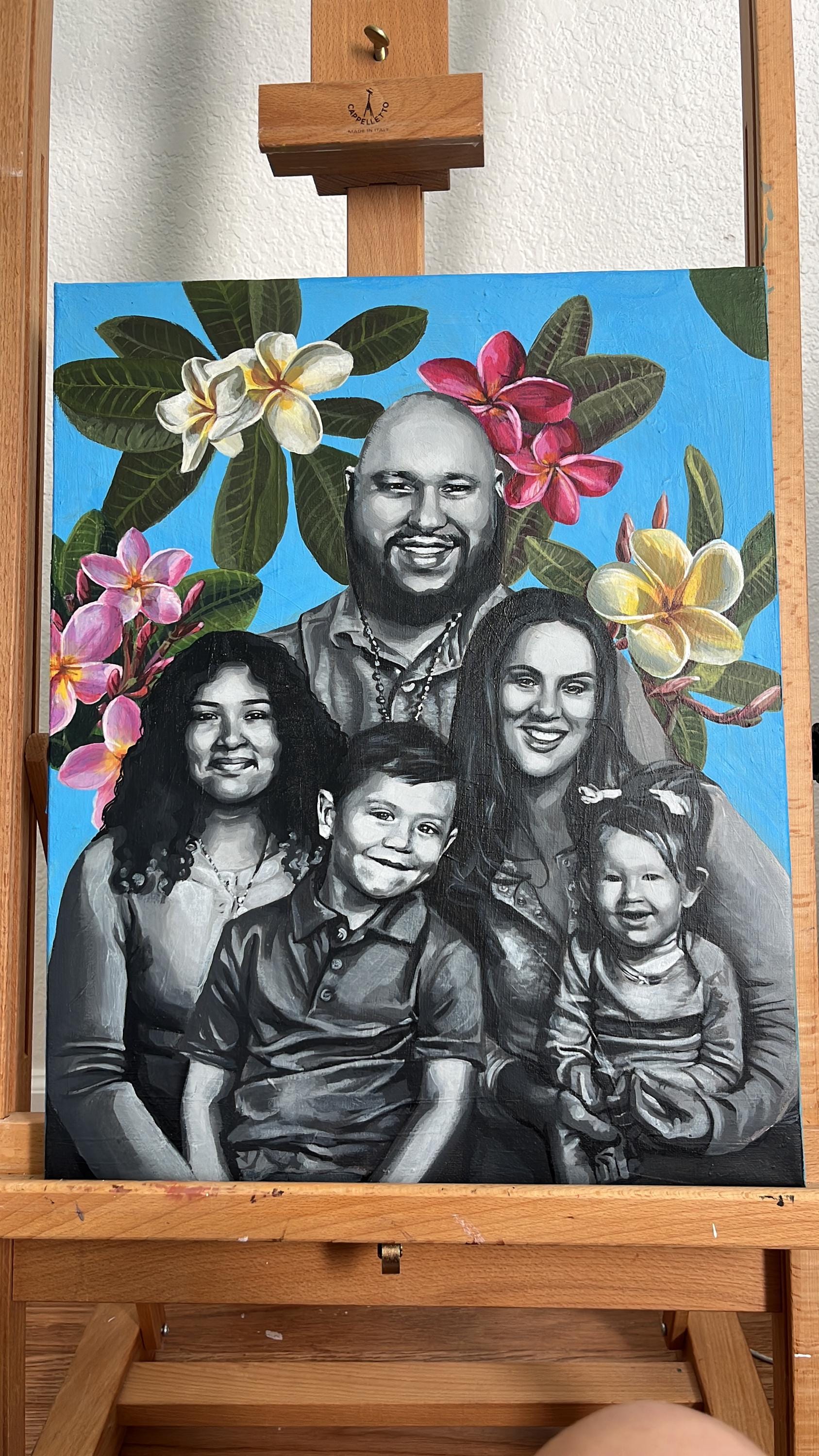 Memorial Portrait Real Painting From Photo of Loved One Passing in ...