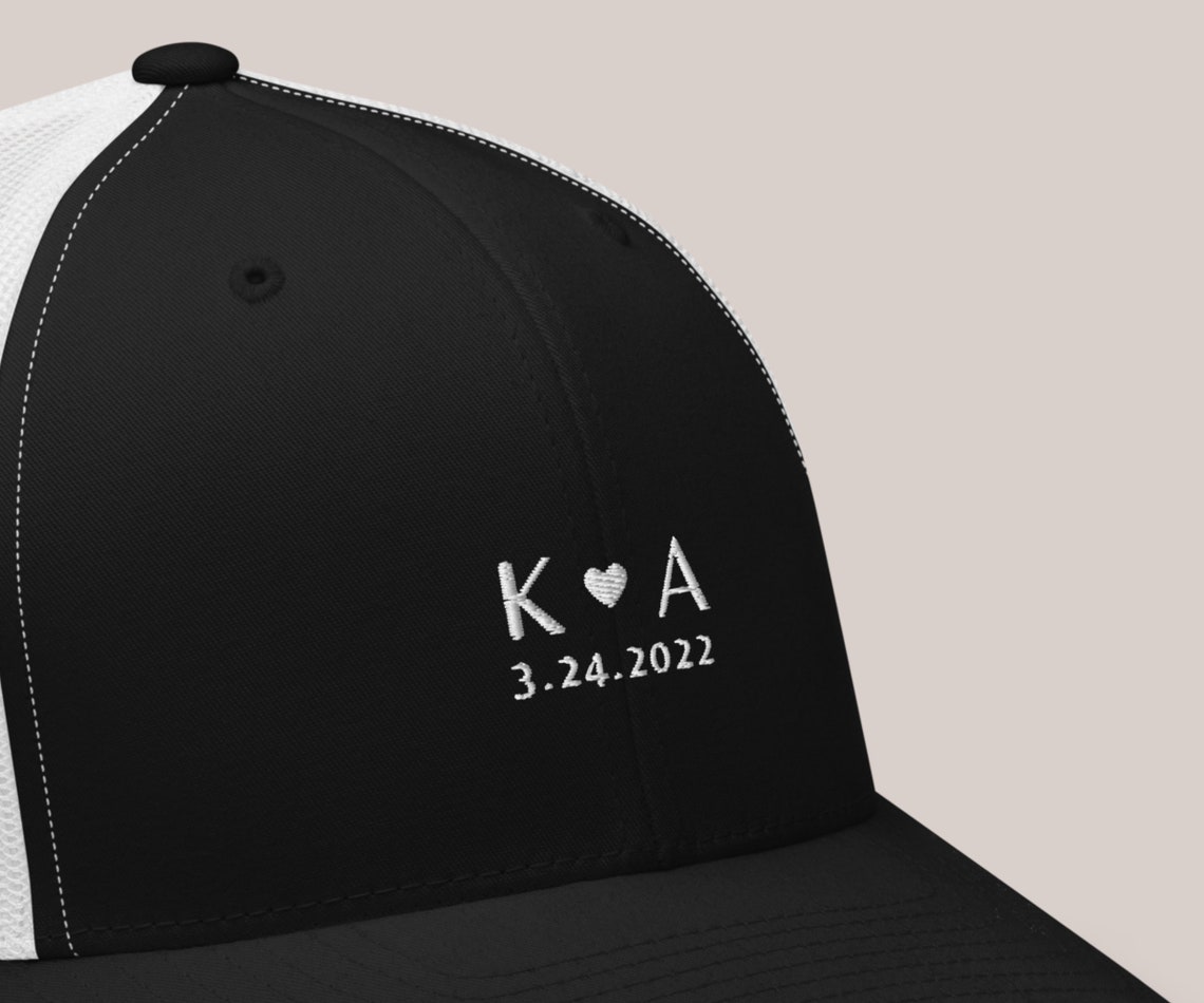 Personalized Trucker Hat Matching for Couple Cap Embroidered Initial ...