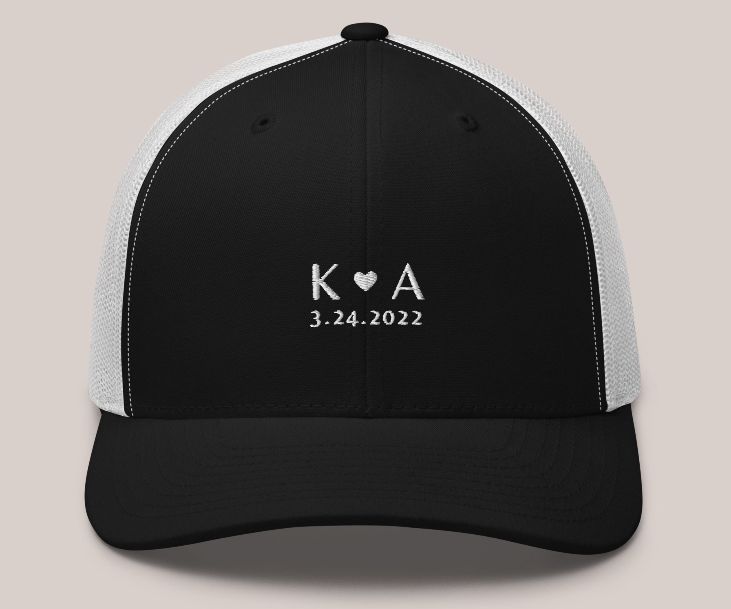 Personalized Trucker Hat Matching for Couple Cap Embroidered Initial ...