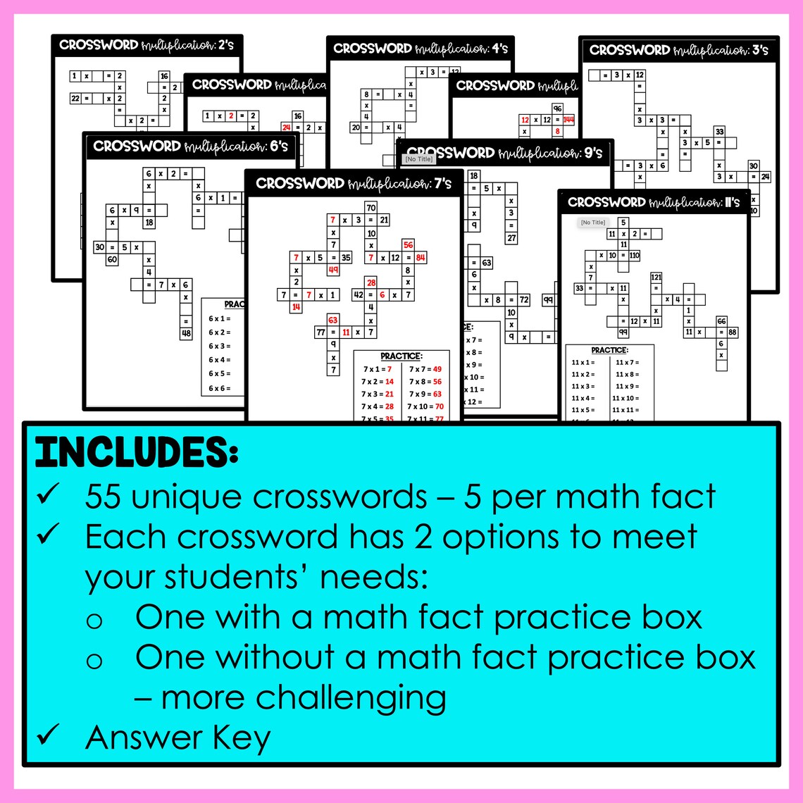 Multiplication Fact Practice Worksheets - Math Fact Fluency Activities ...
