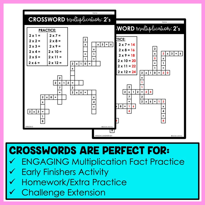 Multiplication Fact Practice Worksheets - Math Fact Fluency Activities ...